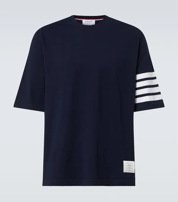 Thom Browne 4-bar Cotton Jersey T-shirt - Blue