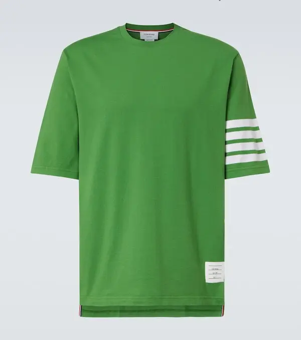 Thom Browne 4-bar Cotton Jersey T-shirt - Green