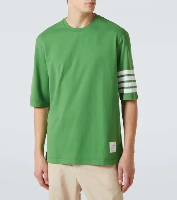 Thom Browne 4-bar Cotton Jersey T-shirt - Green