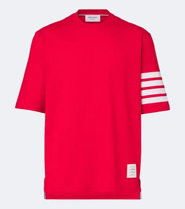 Thom Browne 4-bar Cotton Jersey T-shirt - Red