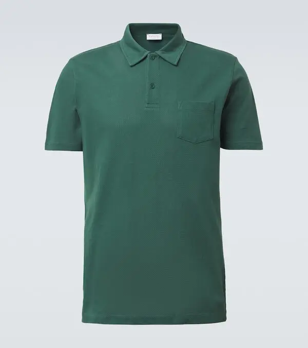 Sunspel Cotton Polo Shirt - Green