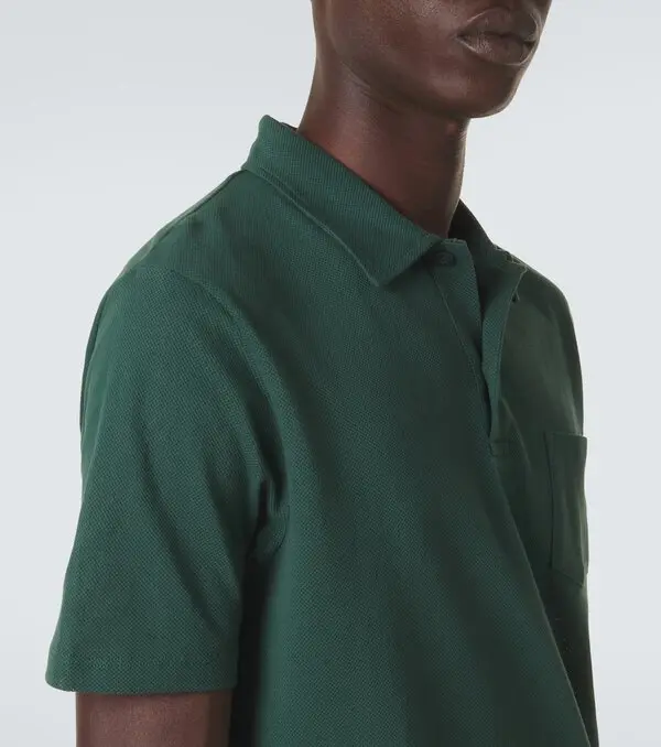 Sunspel Cotton Polo Shirt - Green