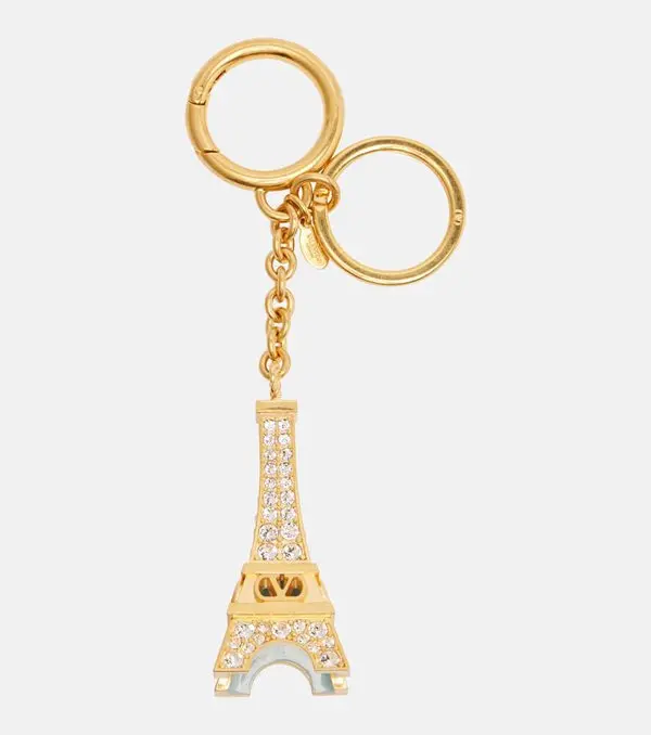 Valentino Garavani Vlogo Signature Eiffel Tower Keyring - Gold