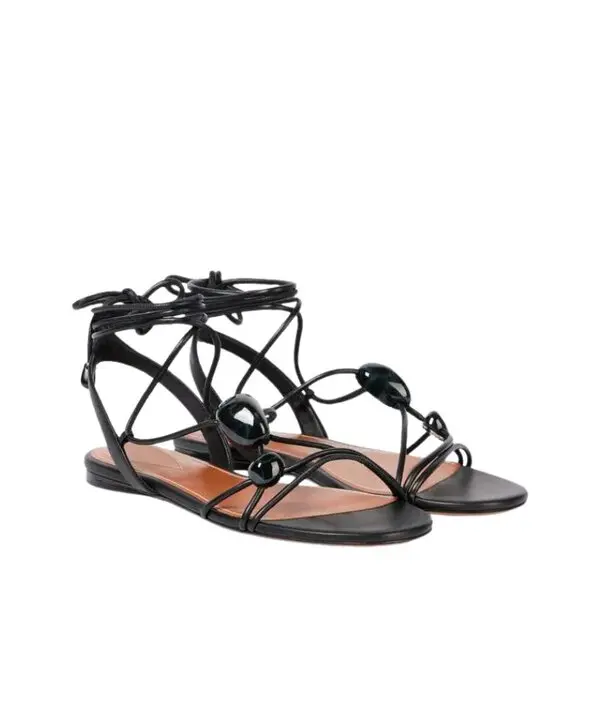 Zimmermann Gleam Leather Sandals - Black