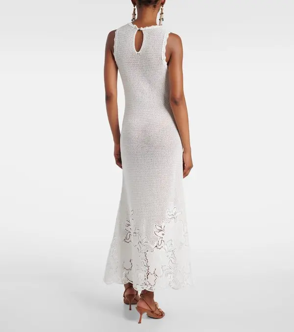Erdem Open-knit Cotton Maxi Dress - White