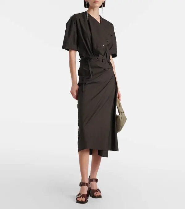 LEMAIRE Draped Cotton And Silk Shirt Dress