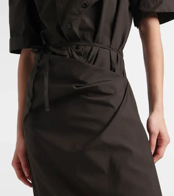 LEMAIRE Draped Cotton And Silk Shirt Dress