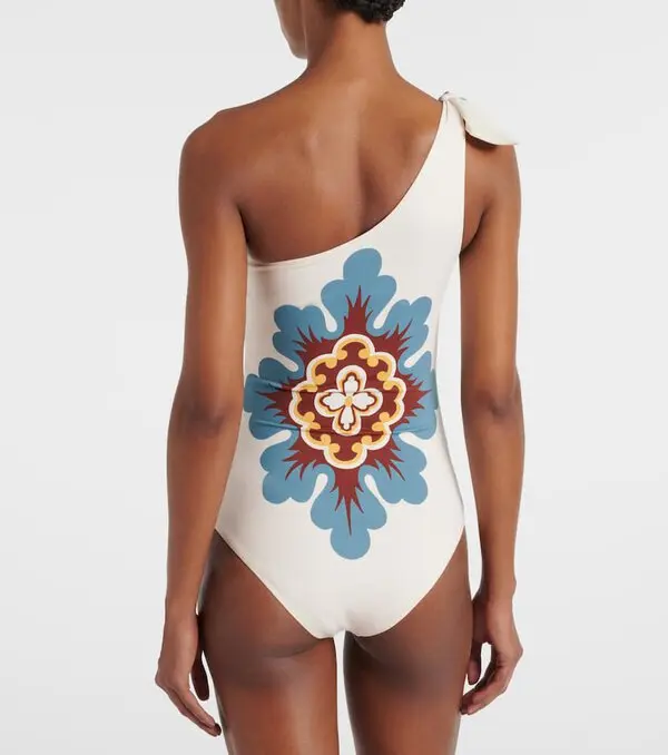 La DoubleJ Goddess Printed One-shoulder Swimsuit