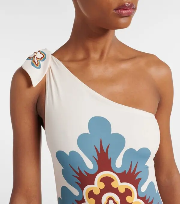 La DoubleJ Goddess Printed One-shoulder Swimsuit