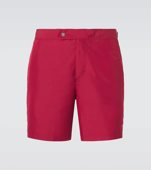 Brunello Cucinelli Logo Swim Trunks - Red