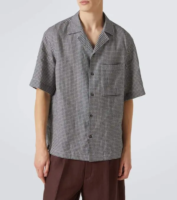 Loro Piana Checked Linen Shirt