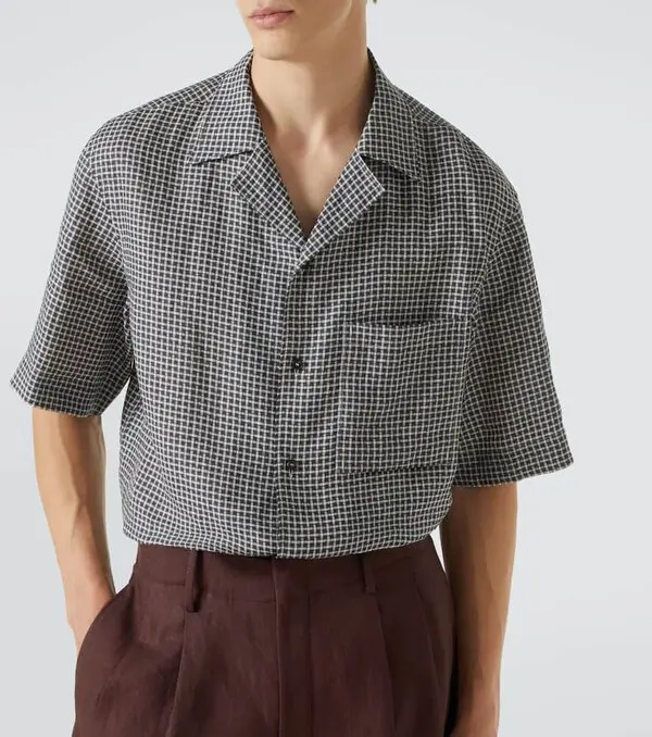 Loro Piana Checked Linen Shirt
