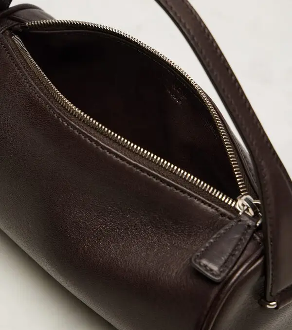 THE ROW Round '90s Leather Tote Bag - Brown