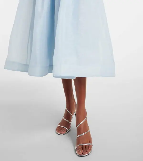 Zimmermann Dawning Linen And Silk Midi Dress