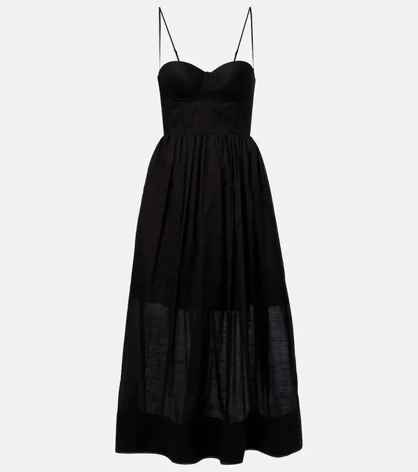 Zimmermann Rhiannon Gathered Corset Dress - Black