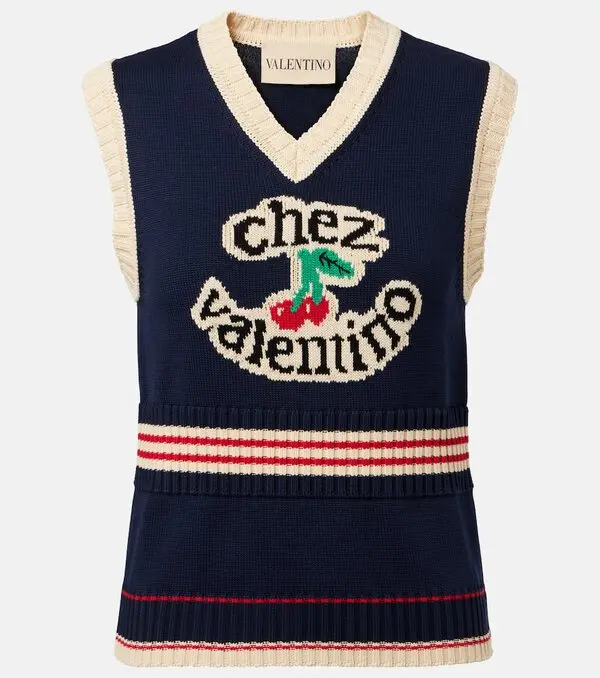 Valentino Garavani Chez Cotton Sweater Vest