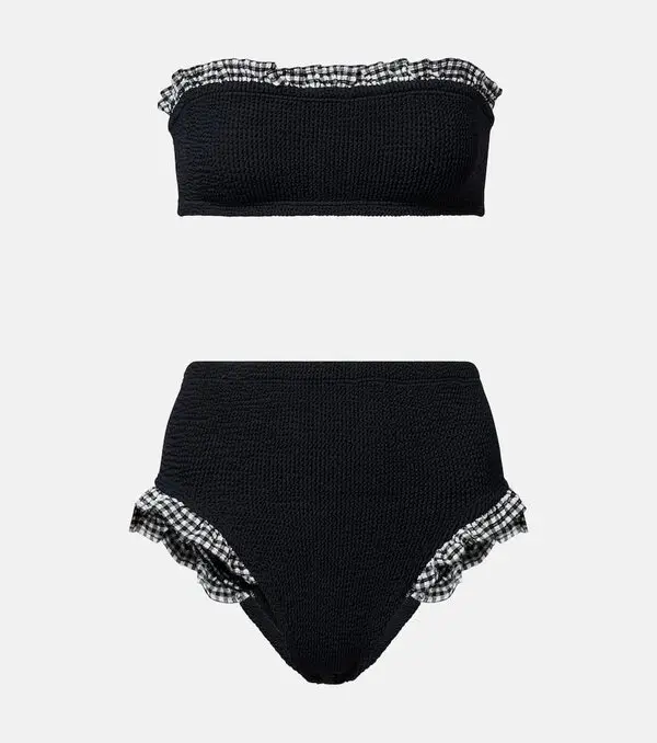 Hunza G Peggy Ruffled Bikini - Black