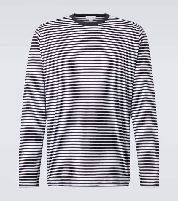 Sunspel Striped Cotton T-shirr