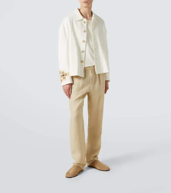 Sunspel Linen Straight Leg Trousers