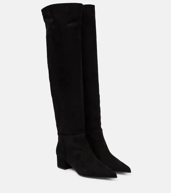 GIANVITO ROSSI Piper Suede Knee-high Boots - Black