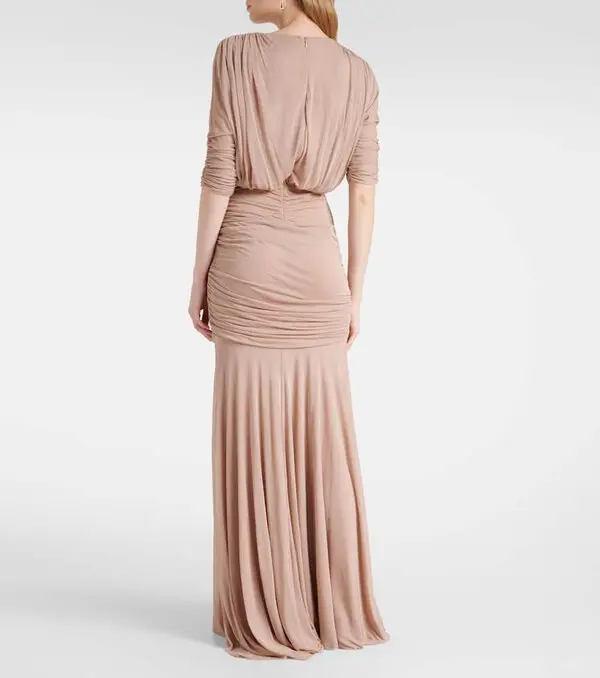 Tove Devi Semi-sheer Maxi Dress - Beige