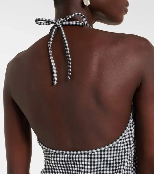 Hunza G Gingham Seersucker Minidress