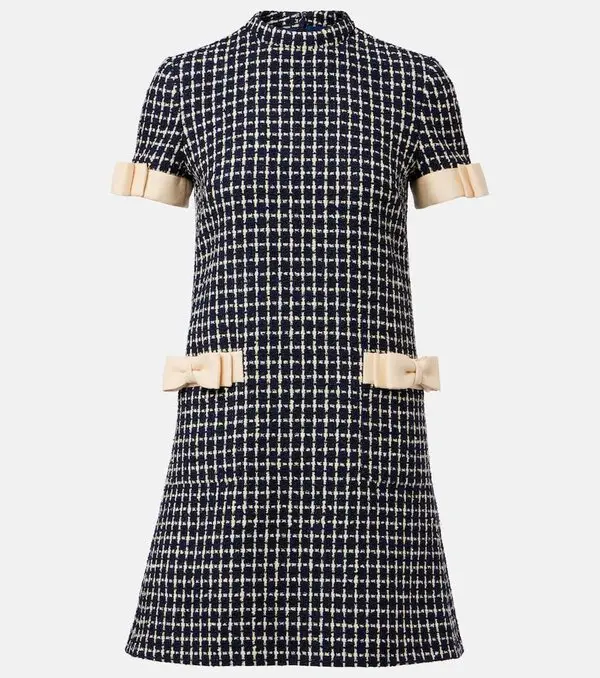 Valentino Garavani Mossi Wool-blend Boucle Minidress