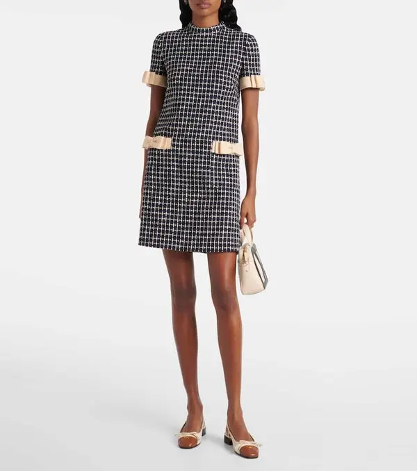 Valentino Garavani Mossi Wool-blend Boucle Minidress