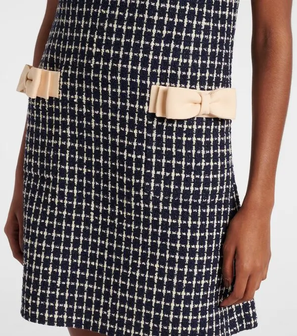 Valentino Garavani Mossi Wool-blend Boucle Minidress