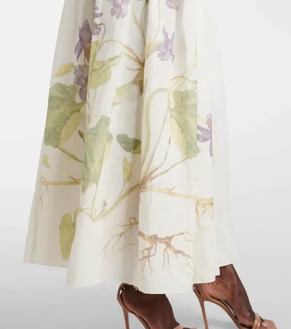 Erdem Floral Linen Maxi Dress