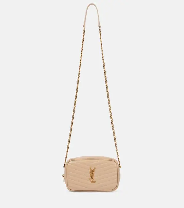 Saint Laurent Lou Mini Quilted Leather Camera Bag - Beige