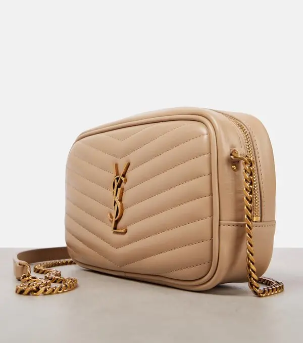 Saint Laurent Lou Mini Quilted Leather Camera Bag - Beige