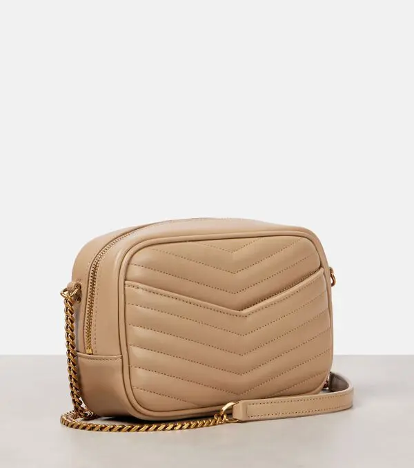 Saint Laurent Lou Mini Quilted Leather Camera Bag - Beige