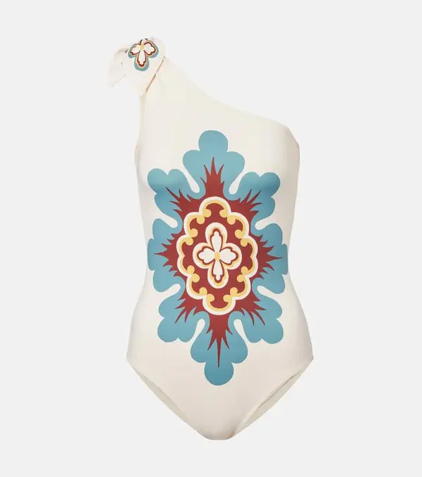 La DoubleJ Goddess Printed One-shoulder Swimsuit - Multicoloured