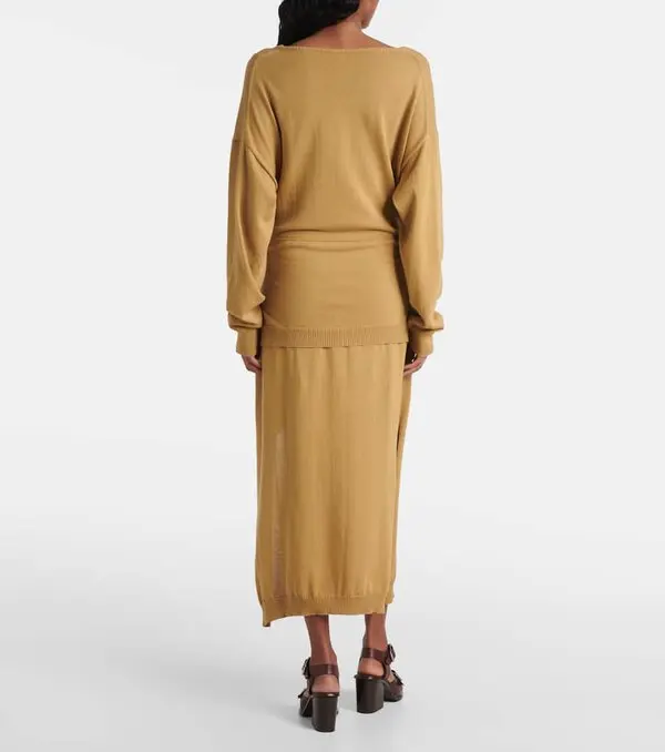 LEMAIRE Trompe-l'oil Cotton Midi Dress