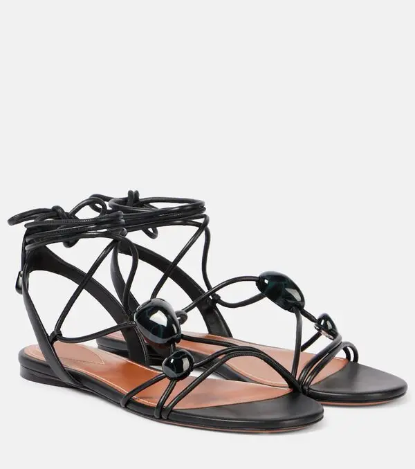 Zimmermann Gleam Leather Sandals - Black
