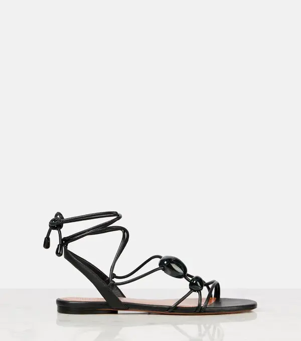 Zimmermann Gleam Leather Sandals - Black
