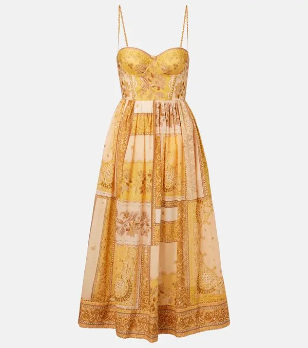 Zimmermann Lucky Shirred Cotton Corset Dress