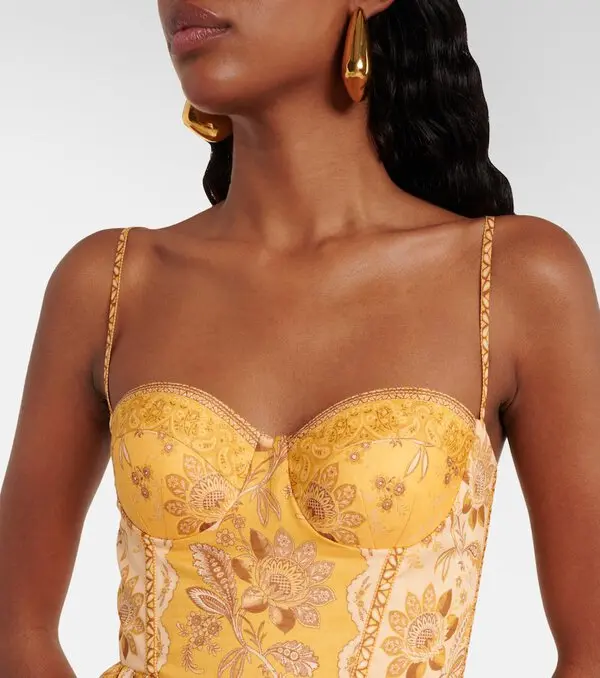 Zimmermann Lucky Shirred Cotton Corset Dress