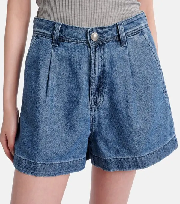 7 For All Mankind Hilo Pleated Denim Shorts