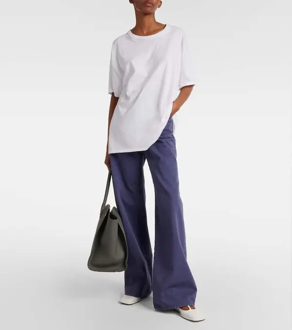 THE ROW Square Leather Ballet Flats - White