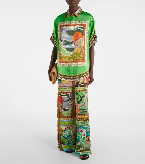 ALEMAIS Lucky Pace Printed Silk Shirt - Multicoloured