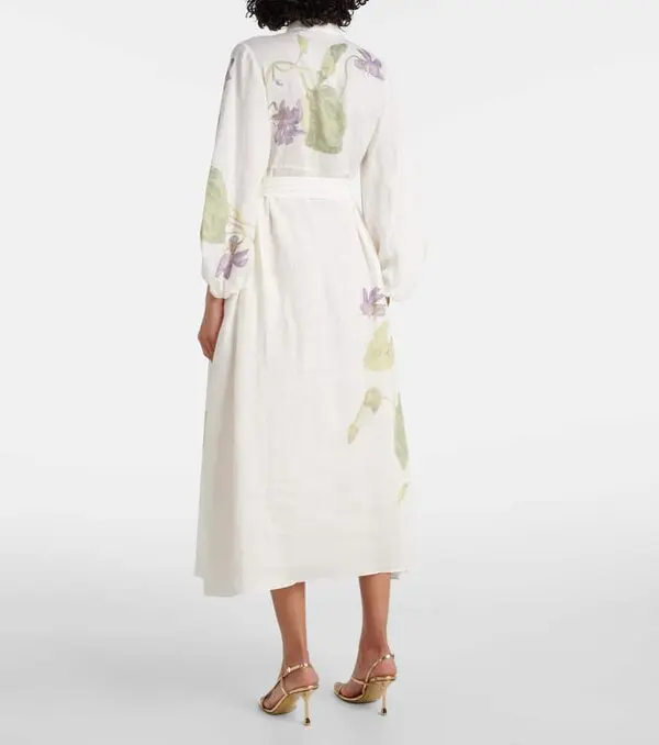 Erdem Linen Wrap Dress