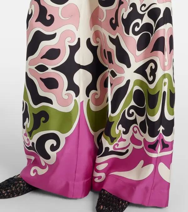 La DoubleJ Printed Silk Twill Palazzo Pants - Multicoloured