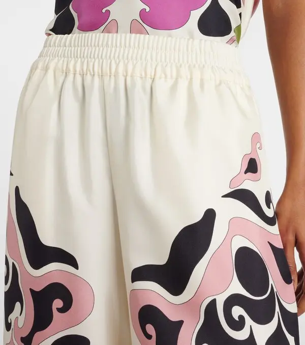 La DoubleJ Printed Silk Twill Palazzo Pants - Multicoloured