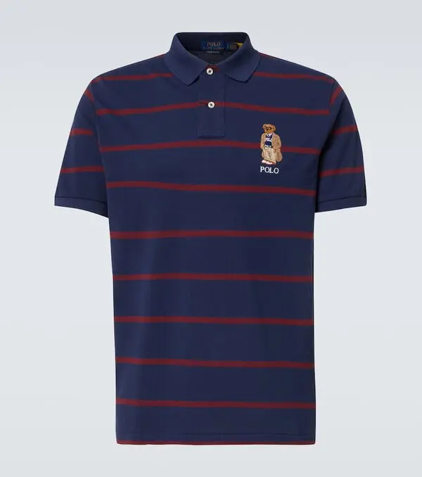 Polo Ralph Lauren Polo Bear Striped Cotton Polo Shirt