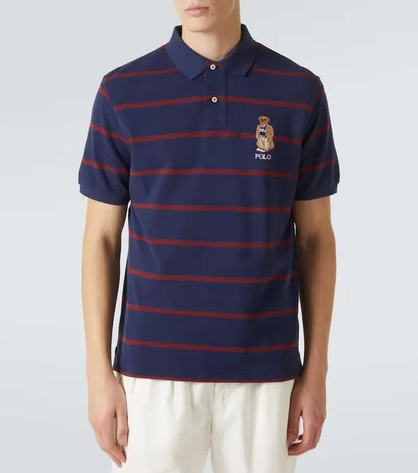 Polo Ralph Lauren Polo Bear Striped Cotton Polo Shirt