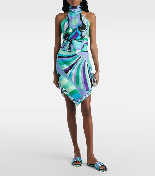 Emilio Pucci Printed Silk Mini Skirt