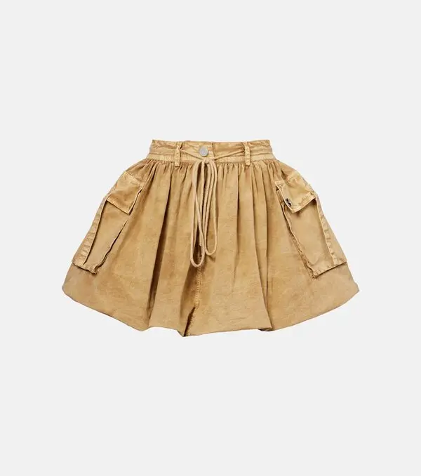 GANNI Cotton-blend Mini Skirt - Beige