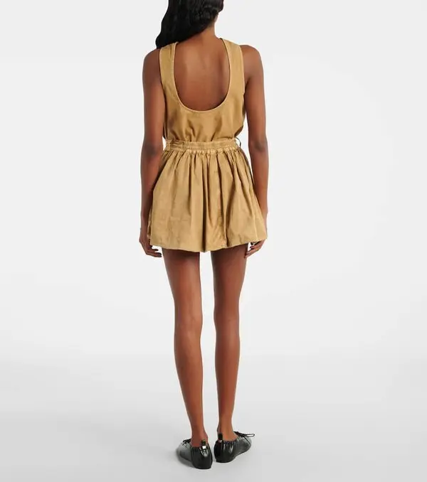 GANNI Cotton-blend Mini Skirt - Beige